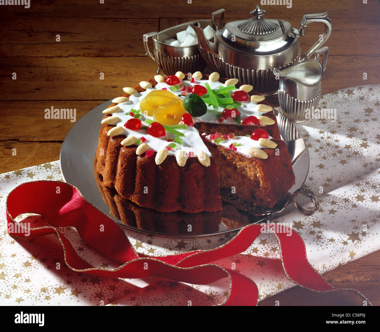 English fruit - cake - truncated Stock Photo - Alamy