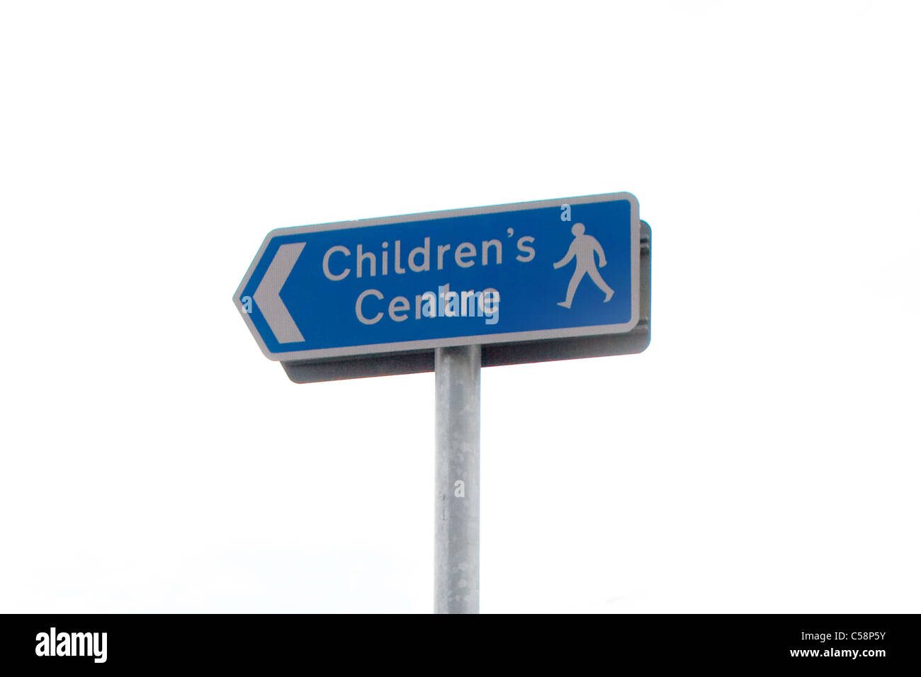 UK Directional Blue Information Street Sign 'Children's Centre' Stock ...
