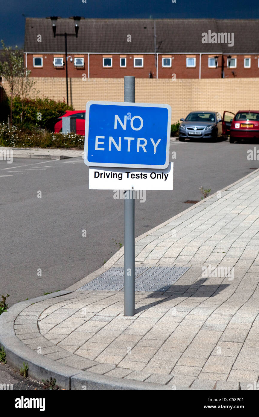 UK 'No Entry Driving Tests Only' Traffic Information and Safety Sign ...