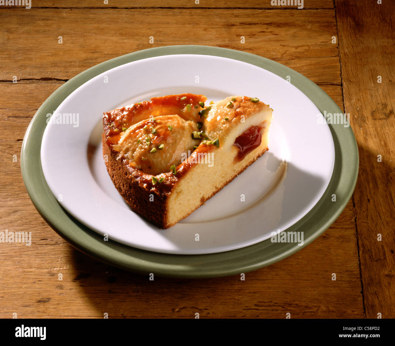 Apple - almond paste cake Stock Photo - Alamy