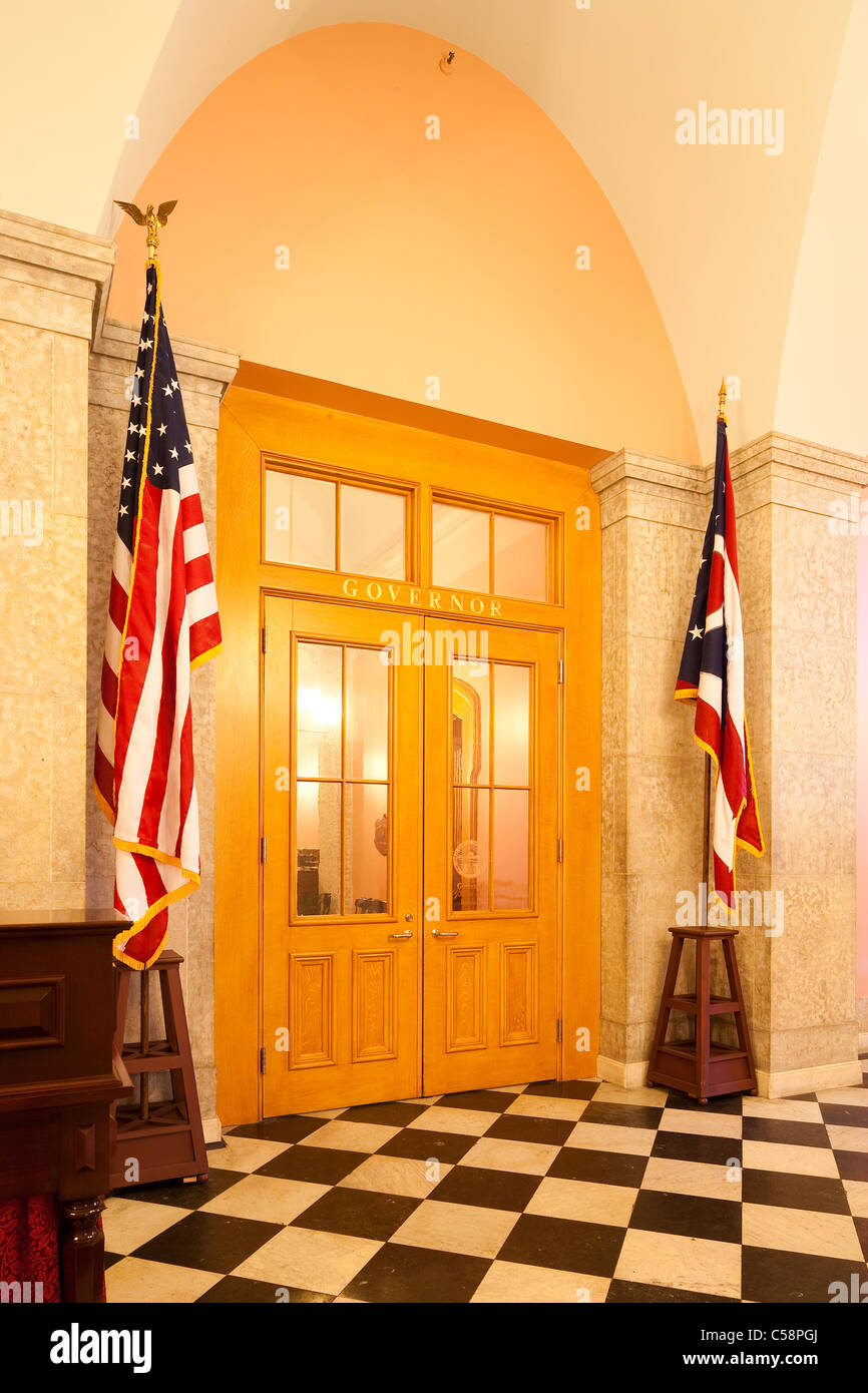 Double doors inside the Ohio Statehouse in Columbus Ohio Stock Photo ...