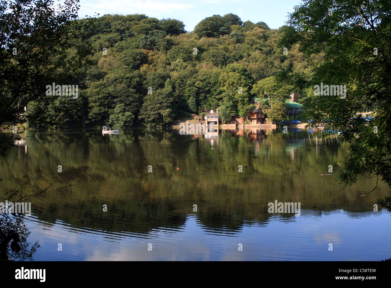 Rowing boat on Rudyard Lake near Leek Staffordshire England Stock Photo ...