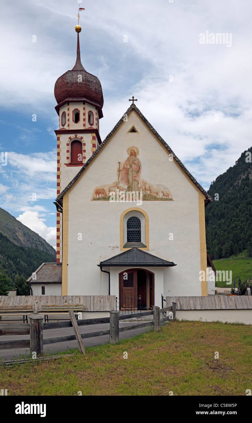 Catholic church in the charming Austrian mountain village Vent near ...