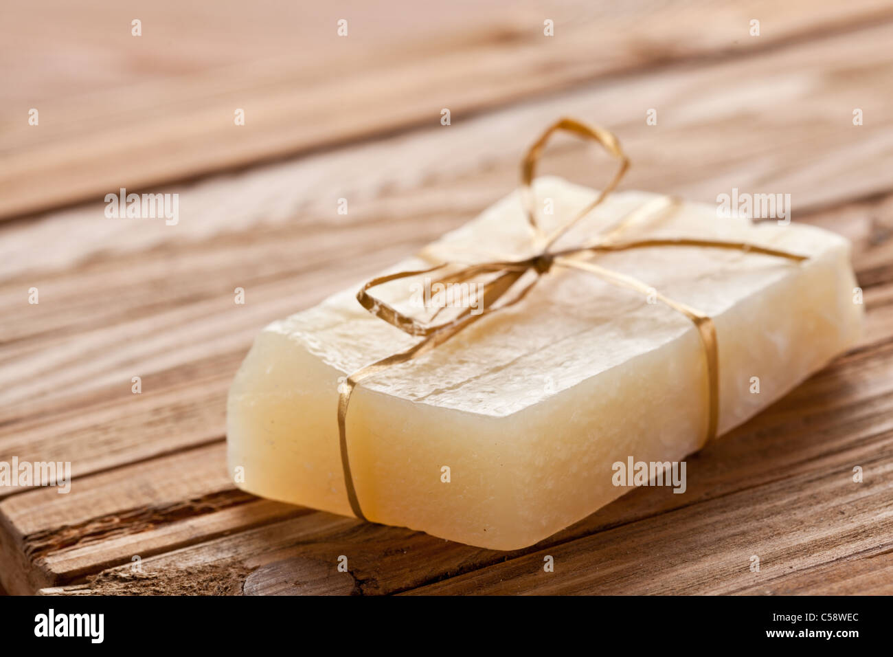 Piece of handmade lemon soap Stock Photo - Alamy