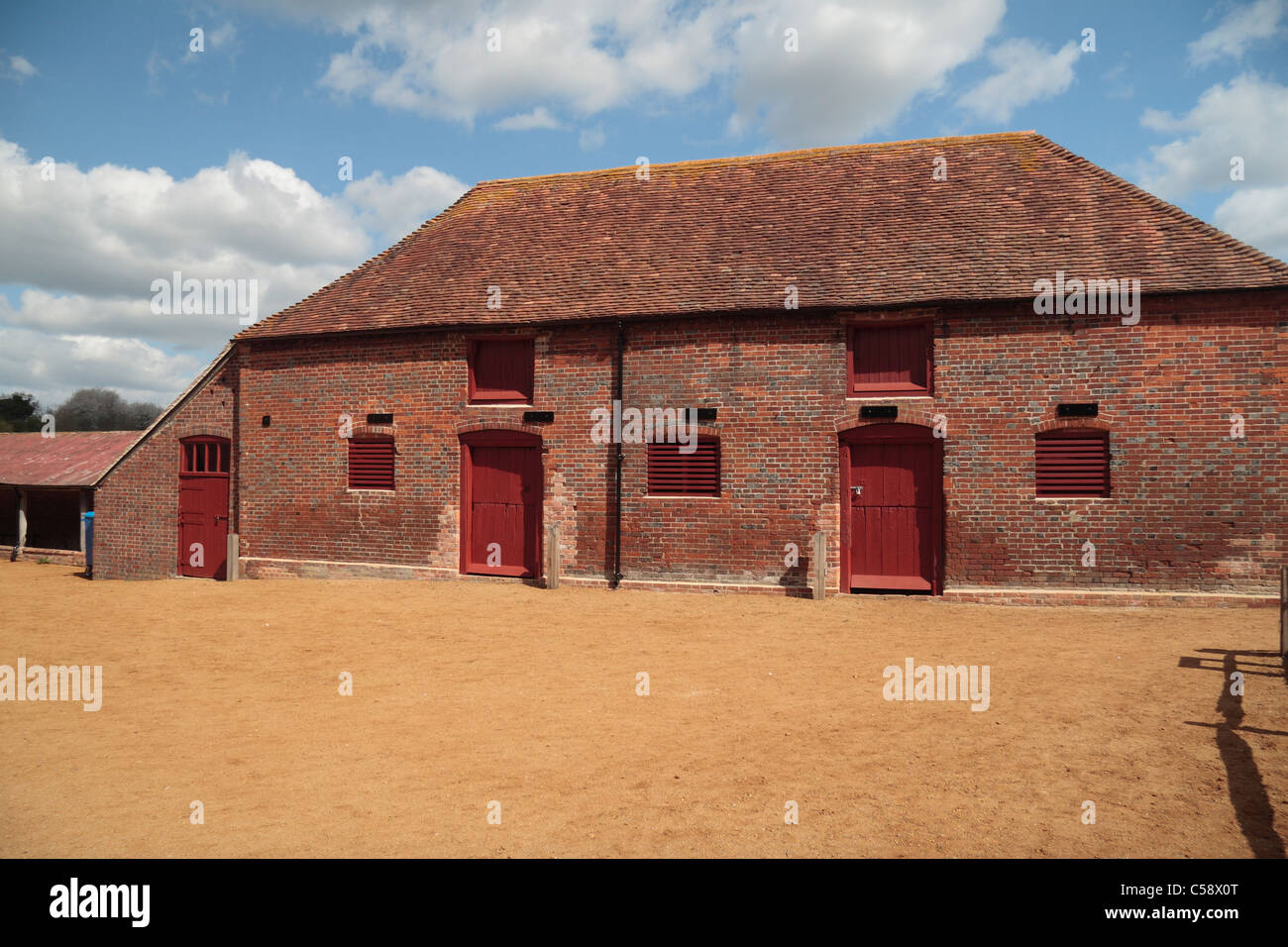 Stables in the grounds of Basing House, Old Basing, Hampshire, UK Stock ...