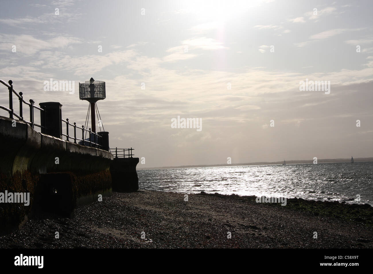 View of the Solent taken from Cowes IOW Stock Photo - Alamy