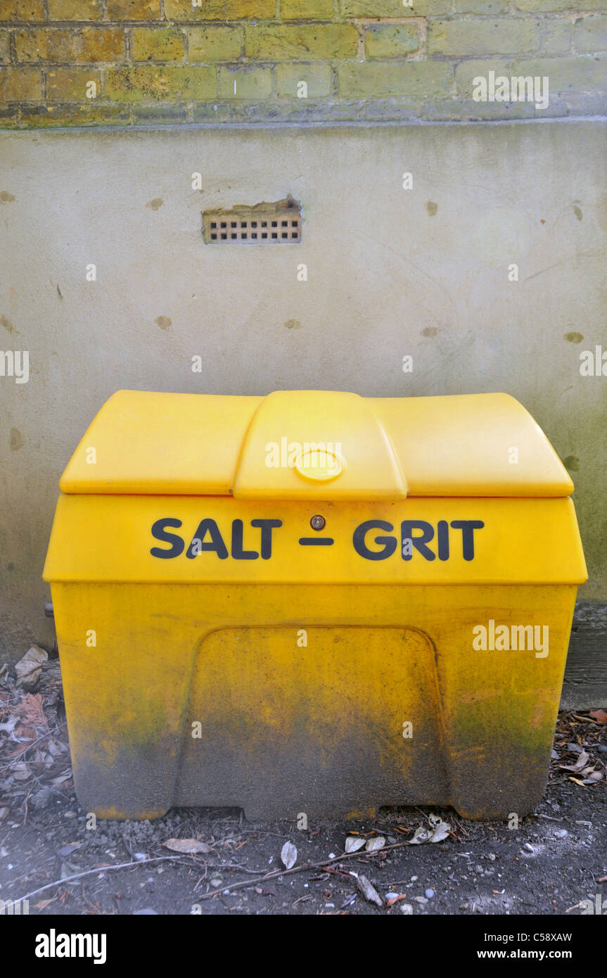 Salt Grit bin Stock Photo - Alamy