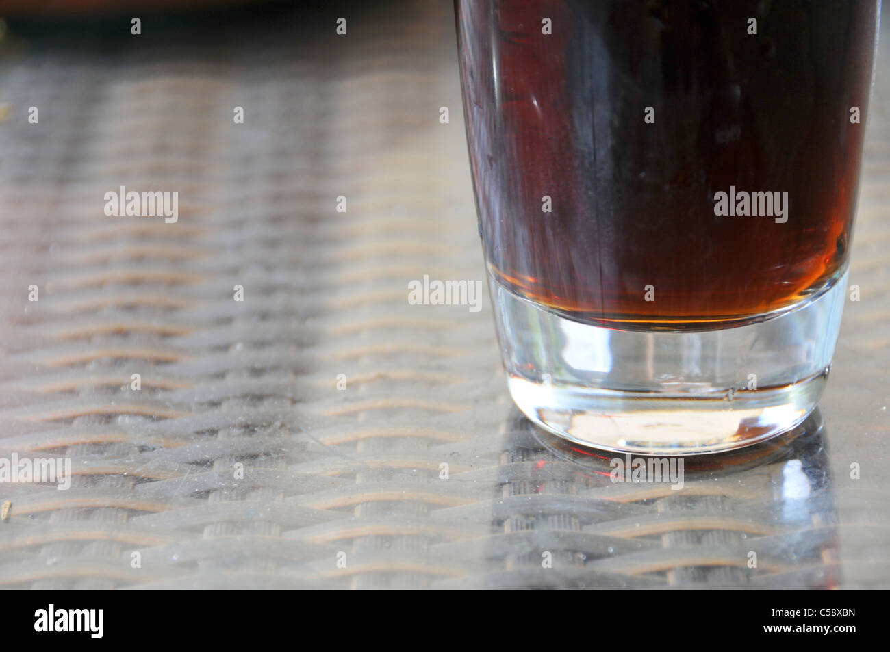 Soft drink glass table outdoor cafe pub Stock Photo - Alamy