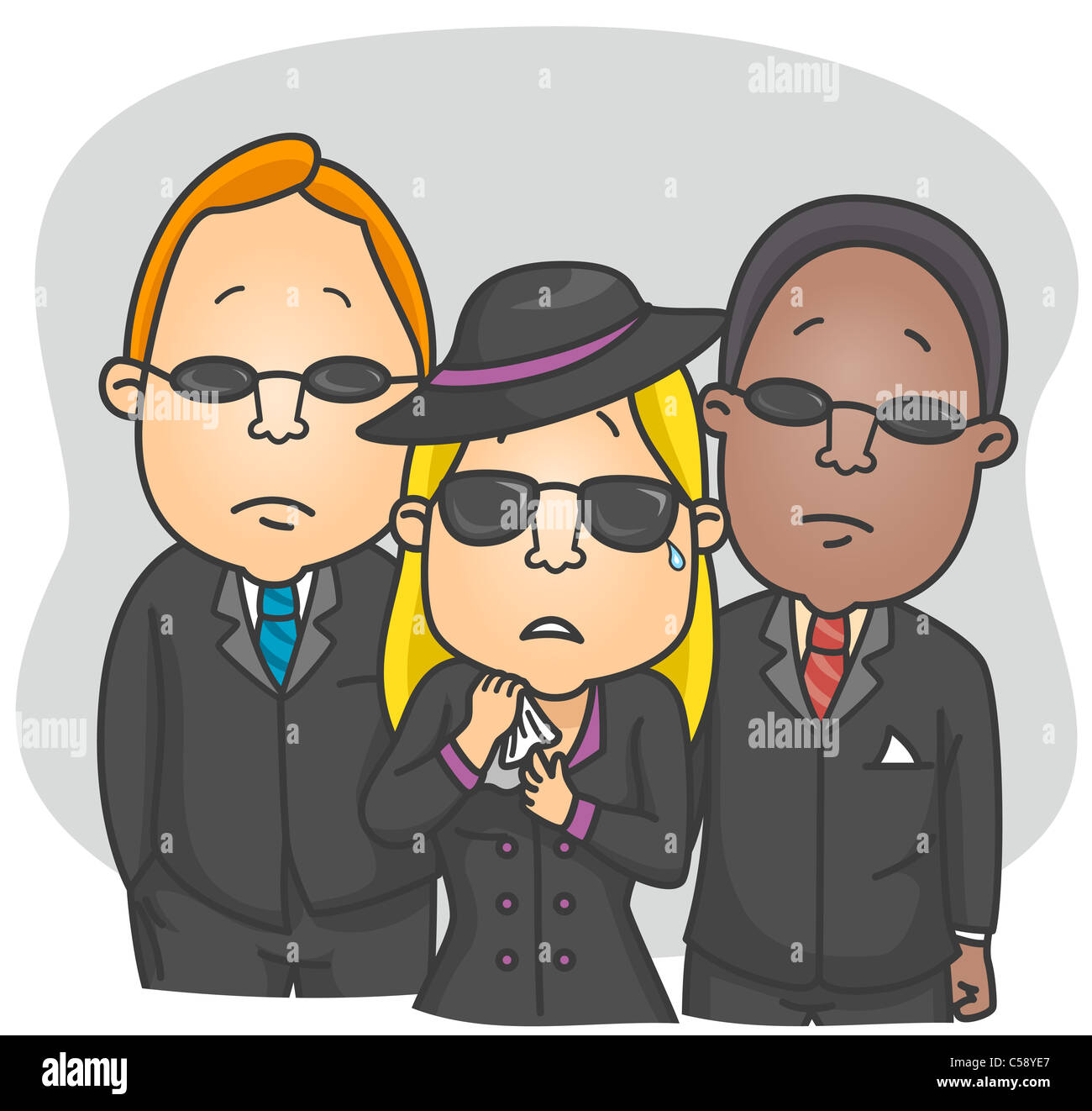 A Small Group of People Mourning Over Someone's Death Stock Photo - Alamy