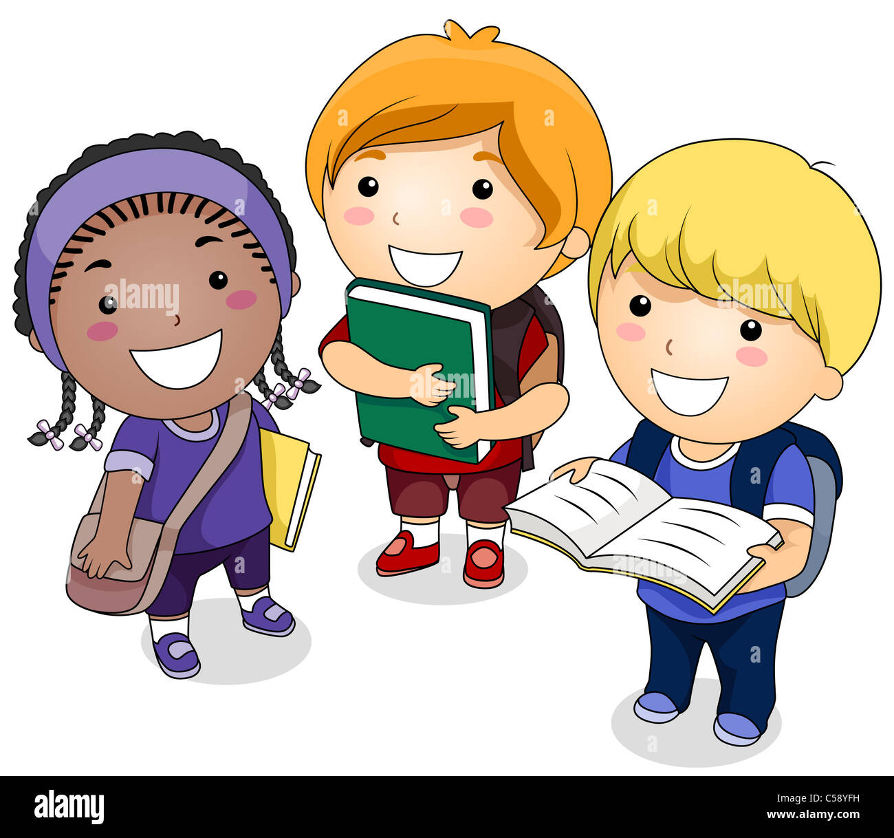 Boy and a girl carrying books hi-res stock photography and images - Alamy