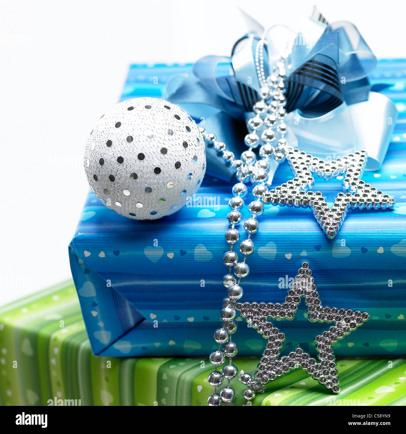 Close-up of Stack of gift boxes Stock Photo - Alamy