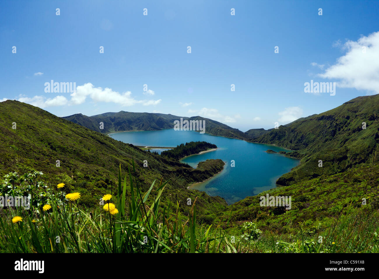 Lagoa do Fogo - the Fire Lake, a famous crater lake in São Miguel ...