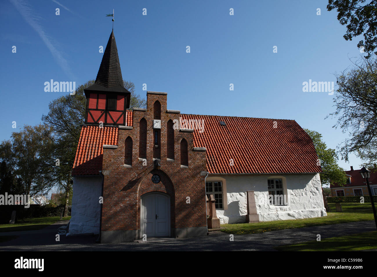 15th century Christian church in Hasle, Bornholm, Denmark Stock Photo ...