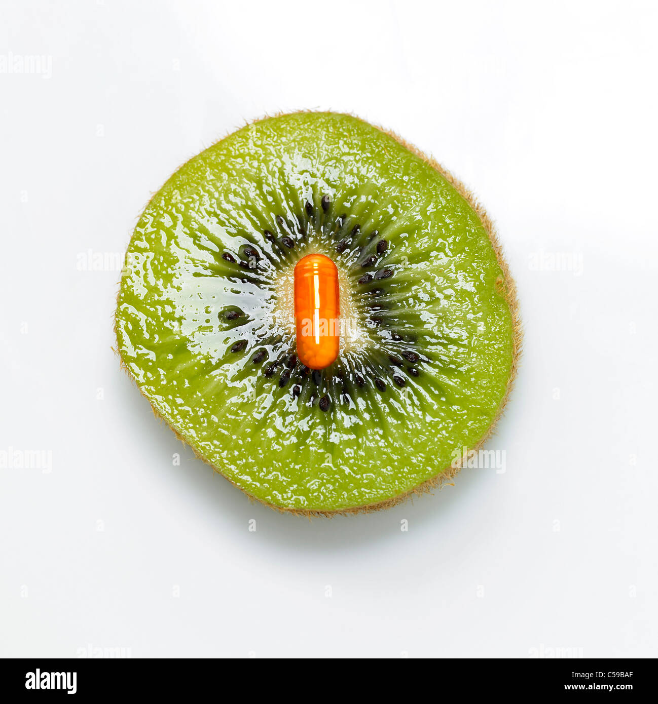 Close-up of Capsule on kiwi fruit Stock Photo - Alamy