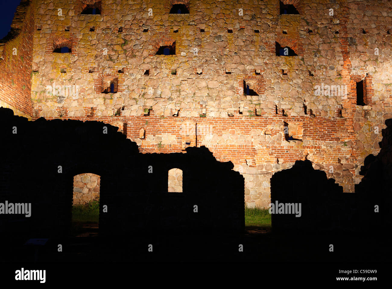 13th century castle tower ruin, Hammershus, Bornholm Stock Photo - Alamy