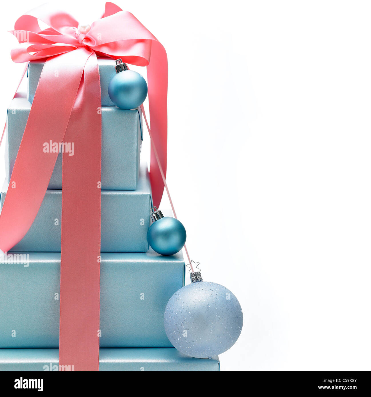 Close-up of Stack of Wrapped Gifts Stock Photo - Alamy