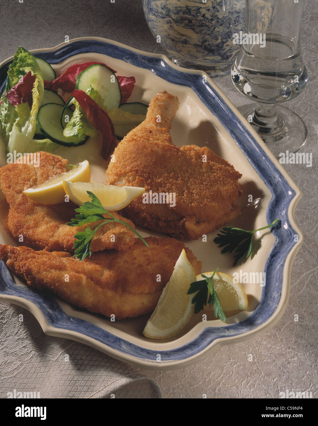 Roasted chicken Viennese style Stock Photo - Alamy