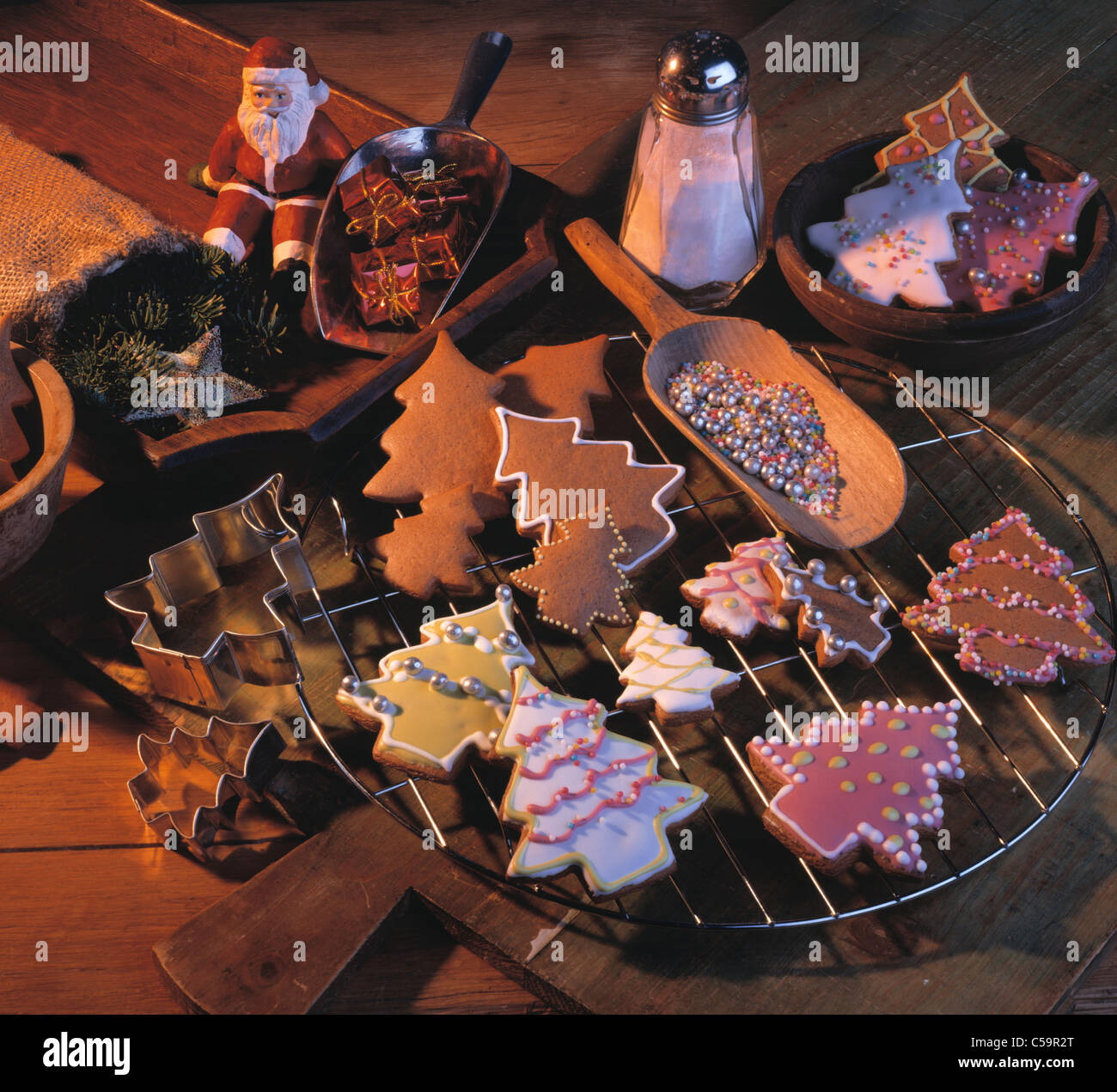 Fir trees made of gingerbread Stock Photo - Alamy