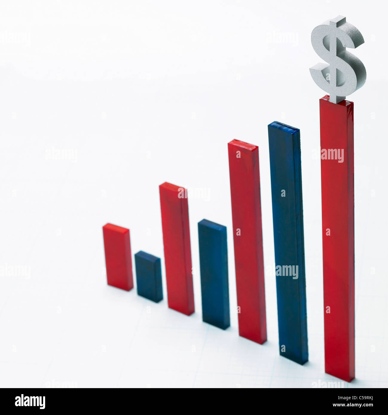Dollar Sign and Bar Graph Stock Photo - Alamy