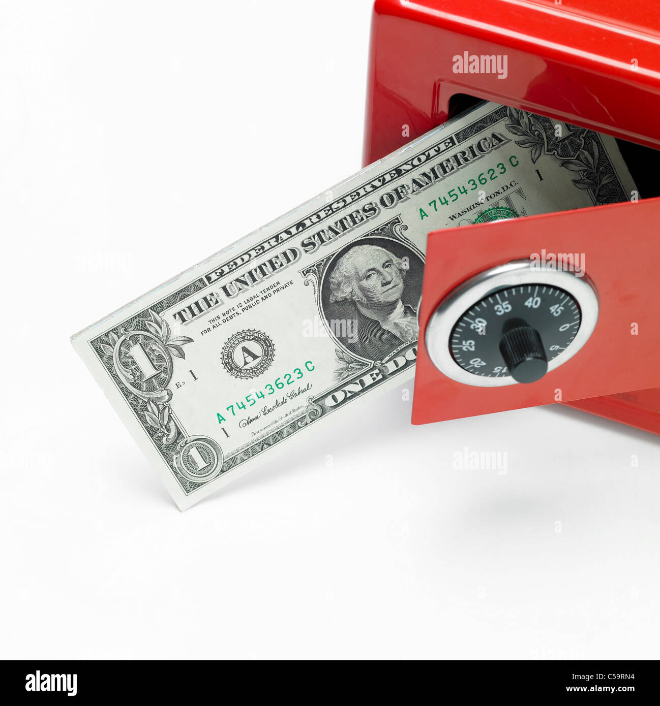 Open Money box with Money Pouring Out Stock Photo - Alamy