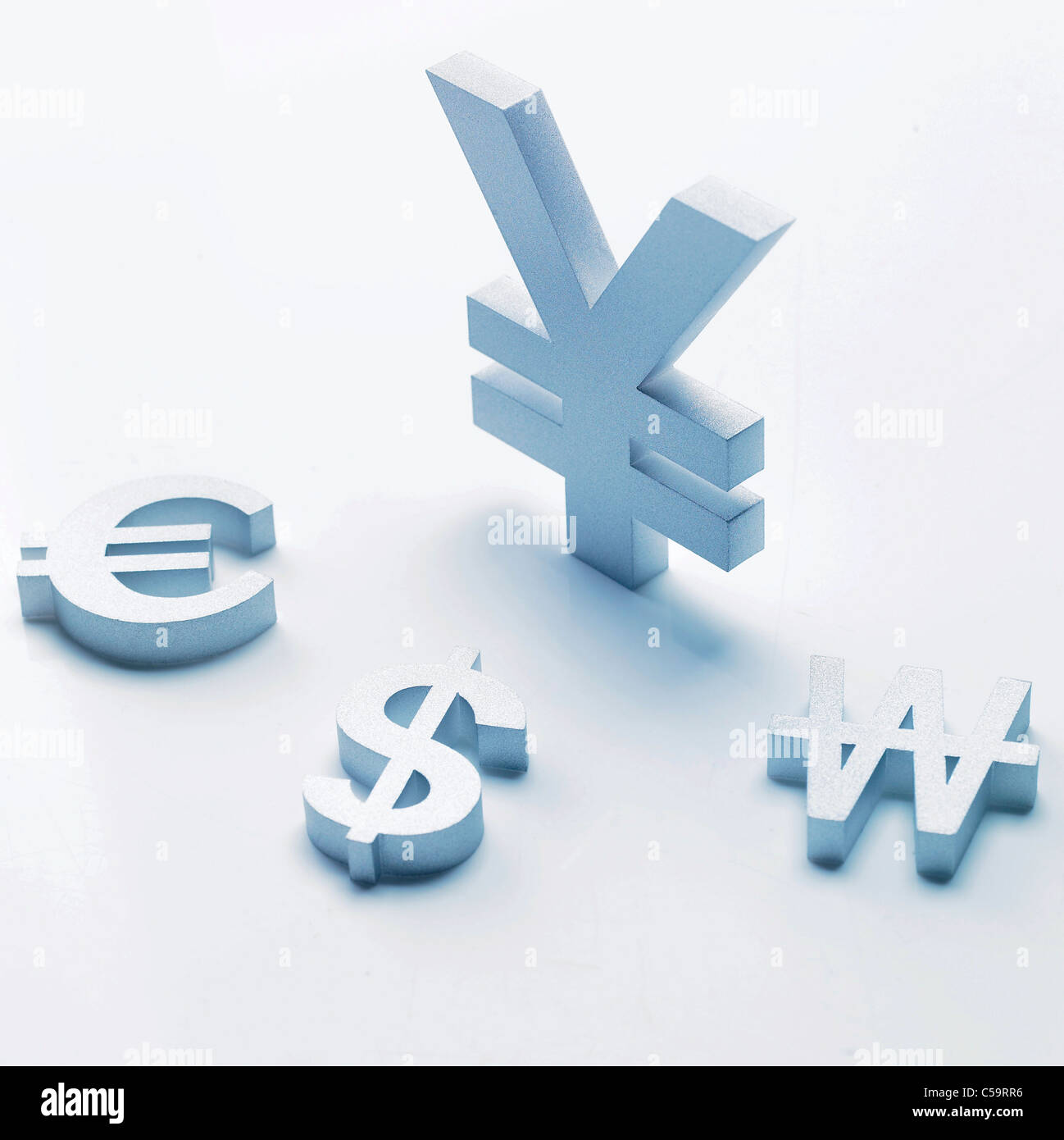 Close-up of Variety of currency symbols Stock Photo - Alamy