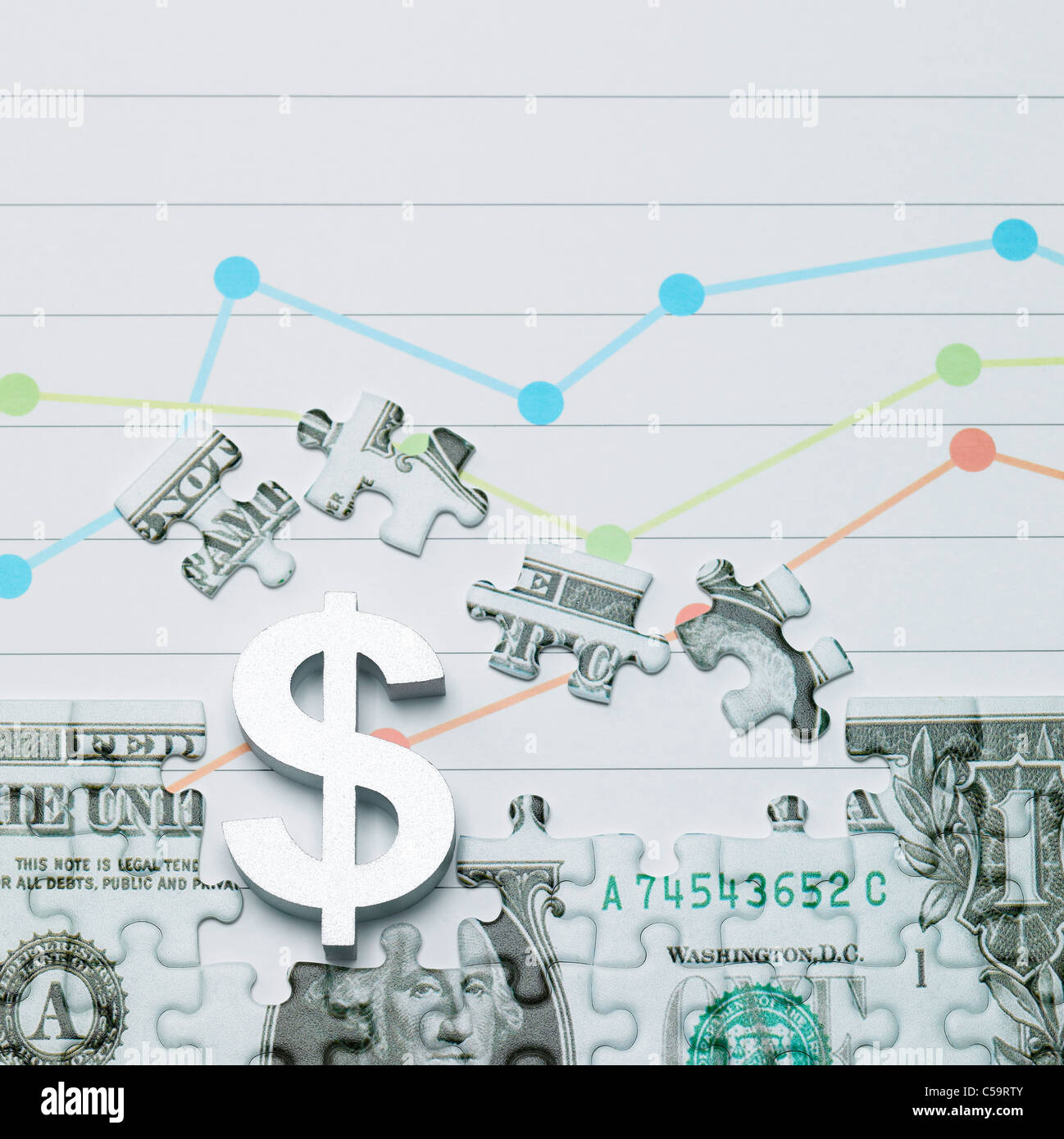 Dollar Bill Puzzle with dollar sign Stock Photo - Alamy