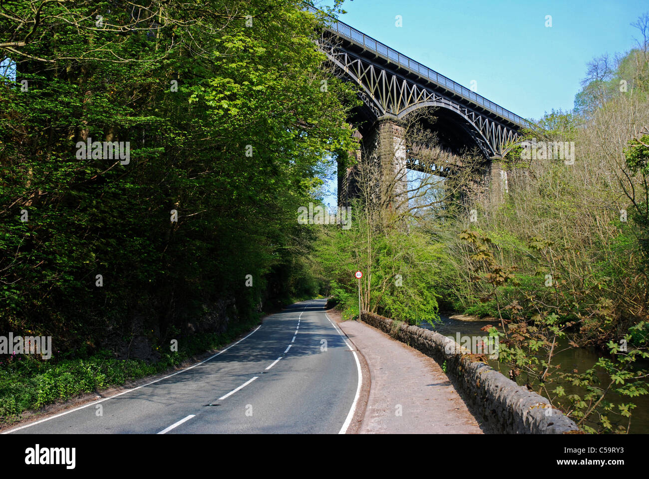 Viaduct for disused railway at Millers Dale Derbyshire England Stock ...
