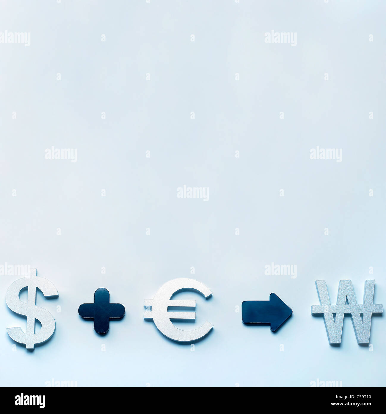 Close-up of Variety of currency symbols Stock Photo - Alamy