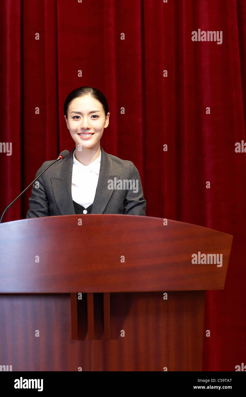 Speaker standing at lectern hi-res stock photography and images - Alamy