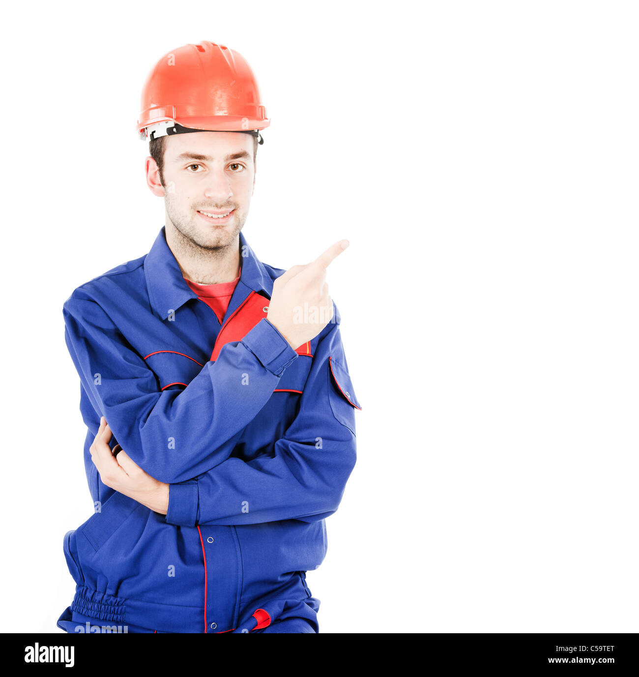A male construction worker wearing helmet Stock Photo - Alamy
