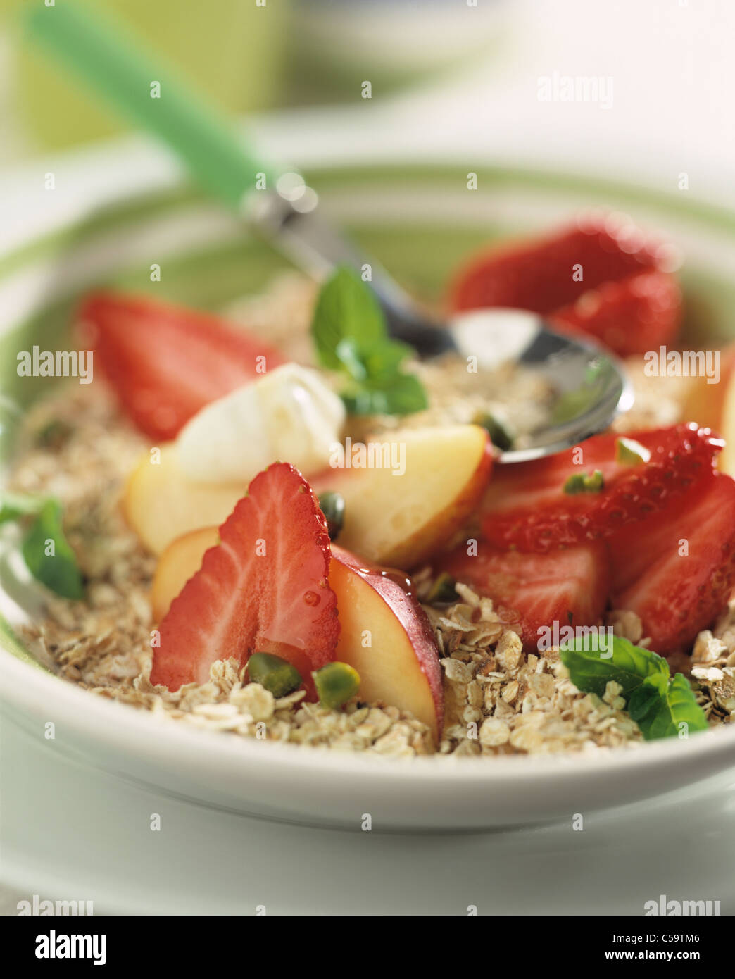 Strawberry - mint - muesli Stock Photo - Alamy