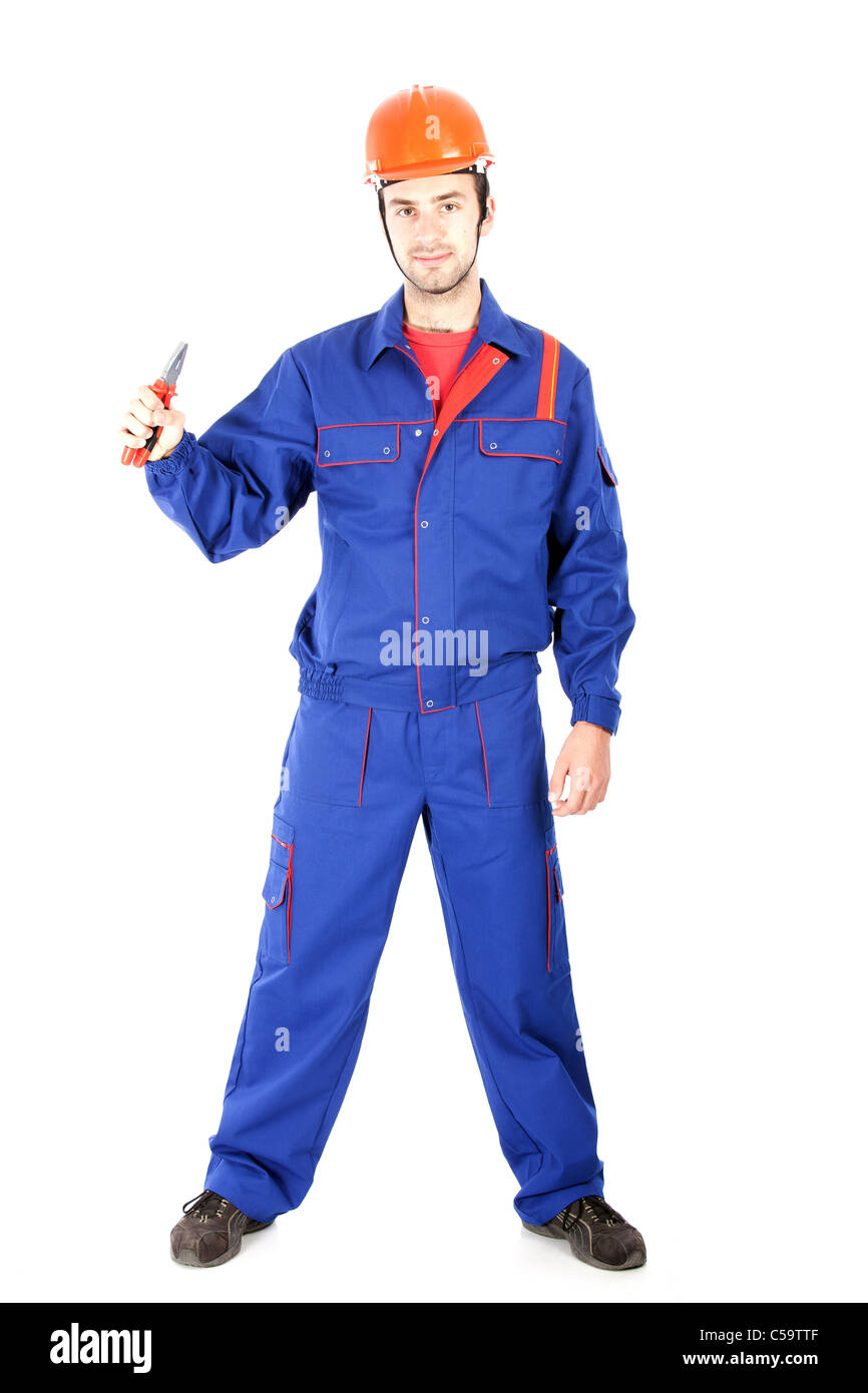 A male construction worker wearing helmet Stock Photo - Alamy