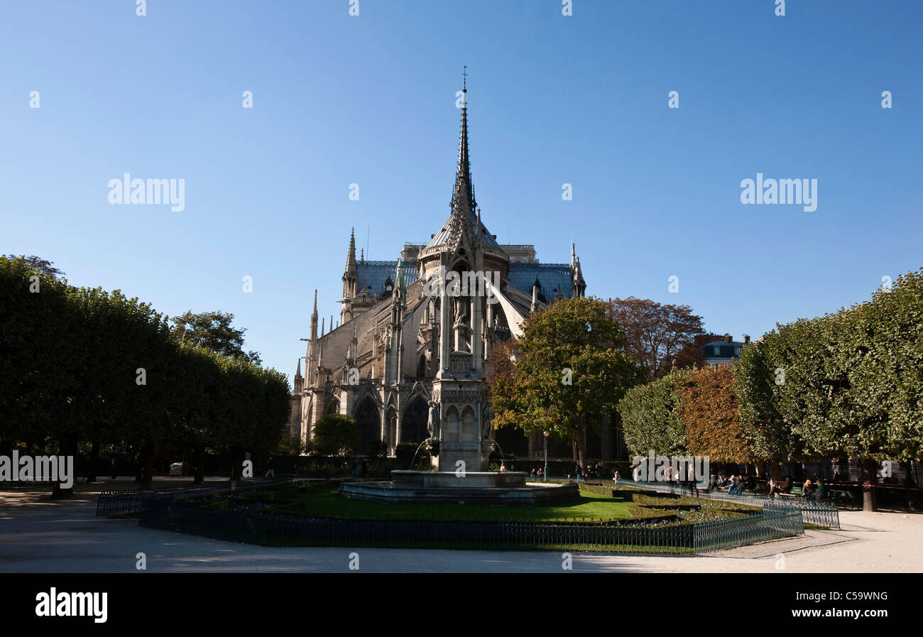 Rear of Notre-Dame. Paris. France Stock Photo - Alamy