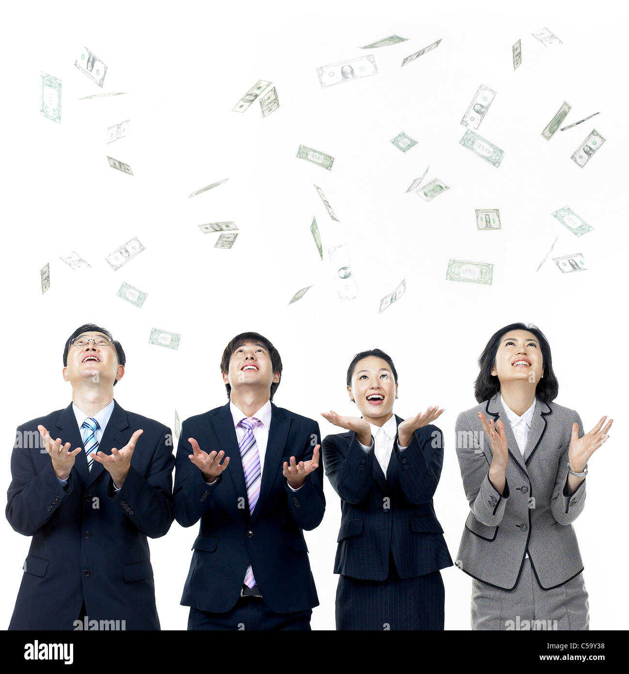 Woman raining money hi-res stock photography and images - Alamy