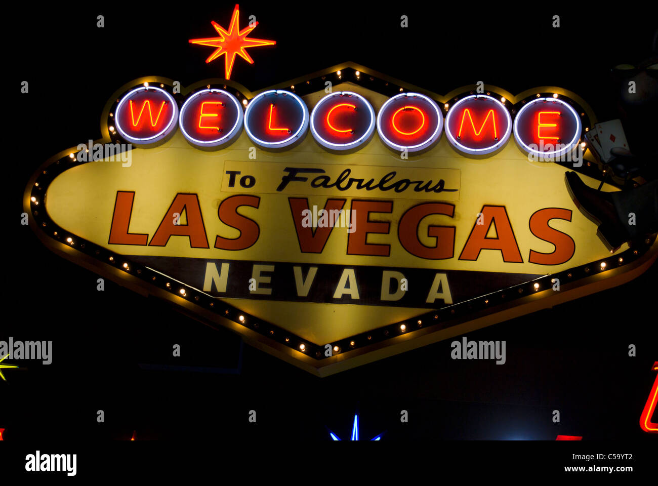 Neon sign "Welcome to Fabulous Las Vegas Nevada Stock Photo - Alamy