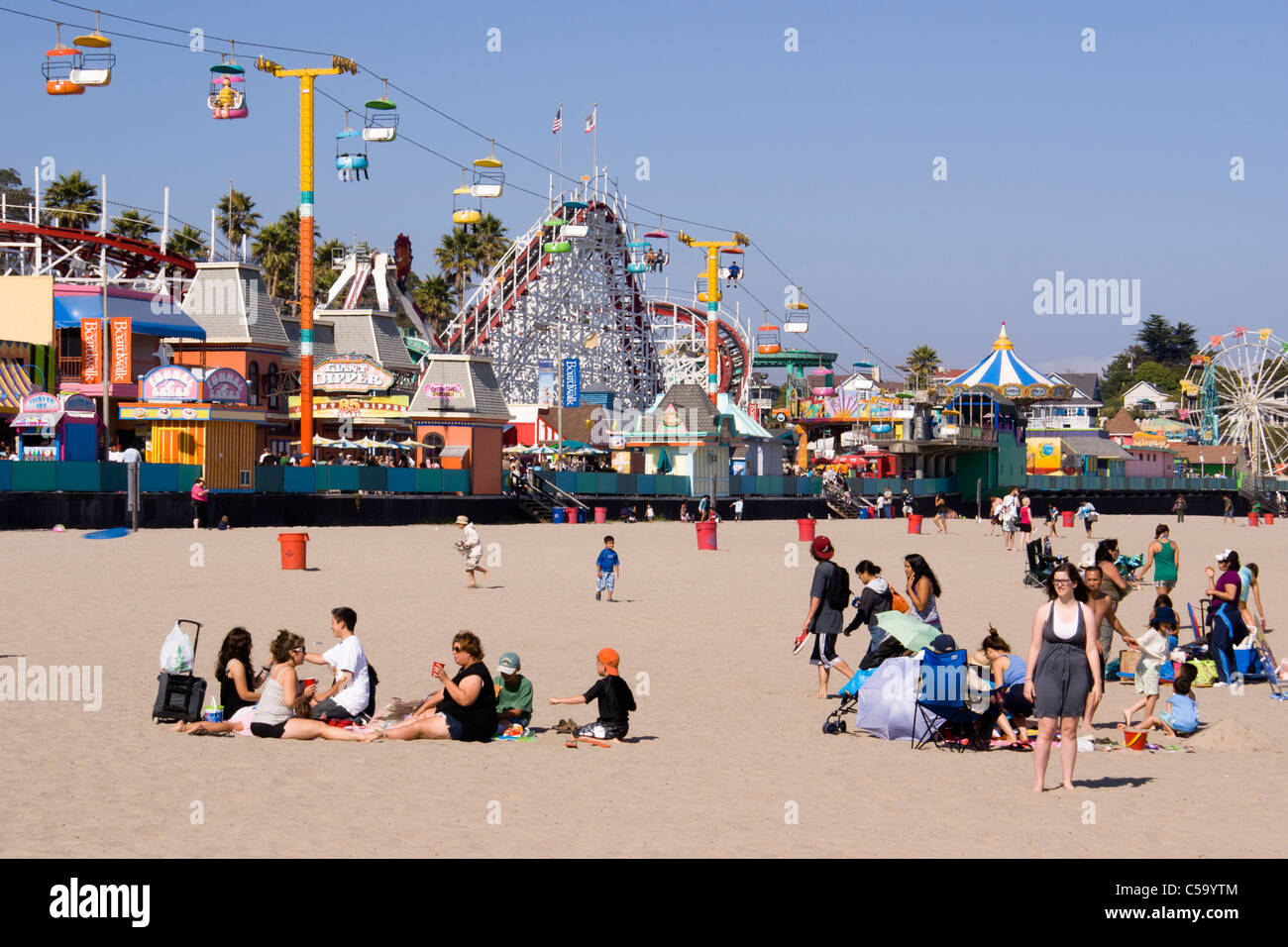 Beach and Boardwalk, Santa Cruz, California, USA Stock Photo - Alamy