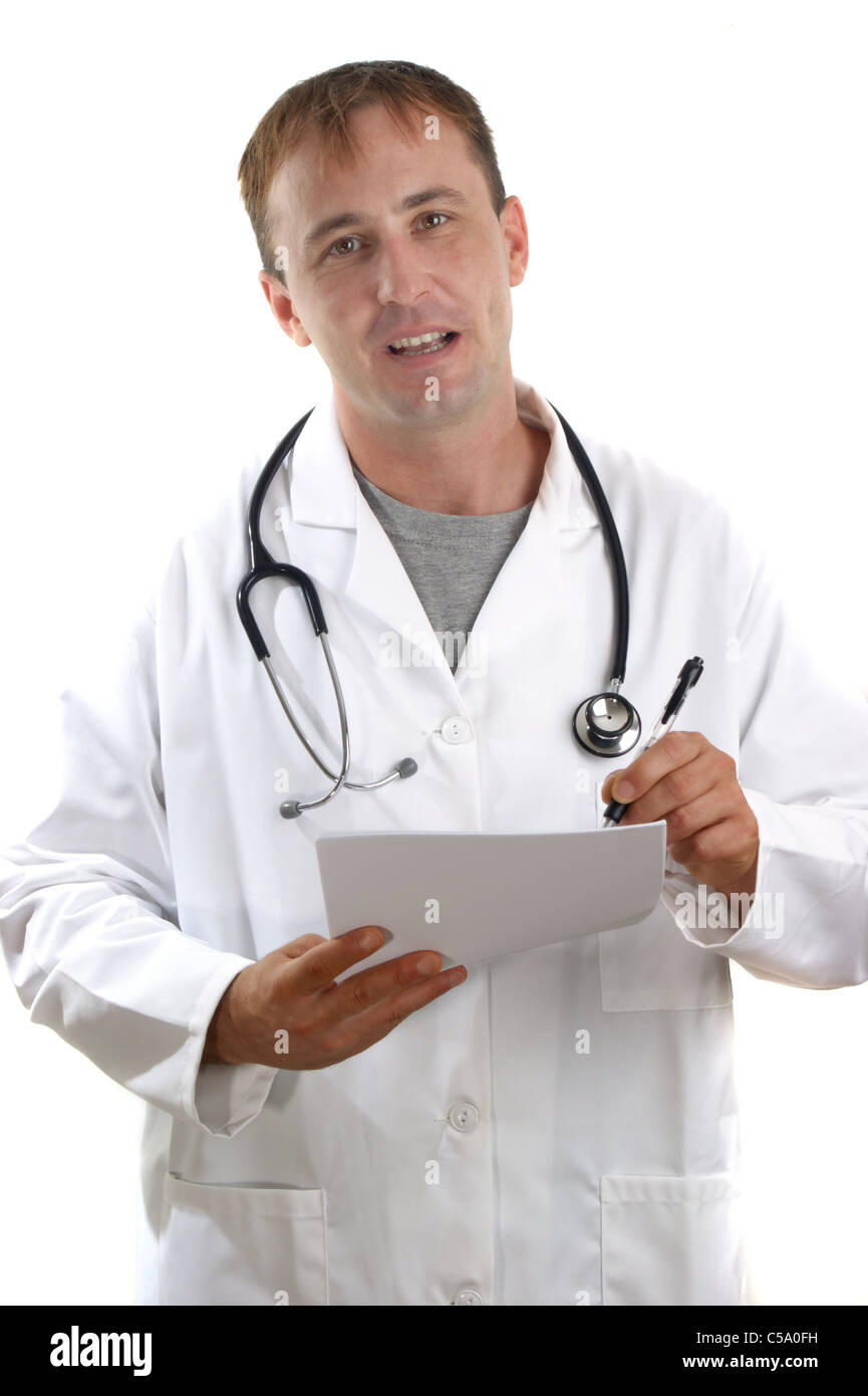 medical staff taking notes on white paper Stock Photo - Alamy