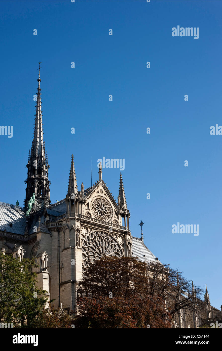 The side of Notre Dame. Paris. France Stock Photo - Alamy