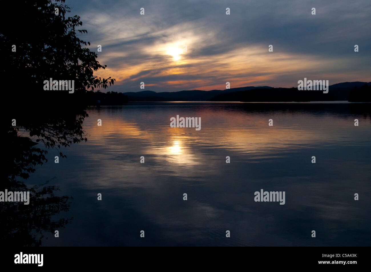 Sunset over Lac des Iles, Quebec Stock Photo - Alamy