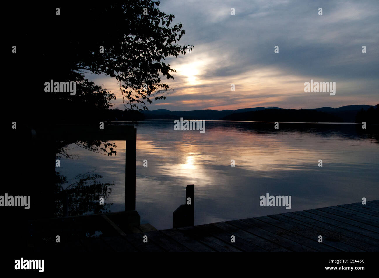 Sunset over Lac des Iles, Quebec Stock Photo - Alamy