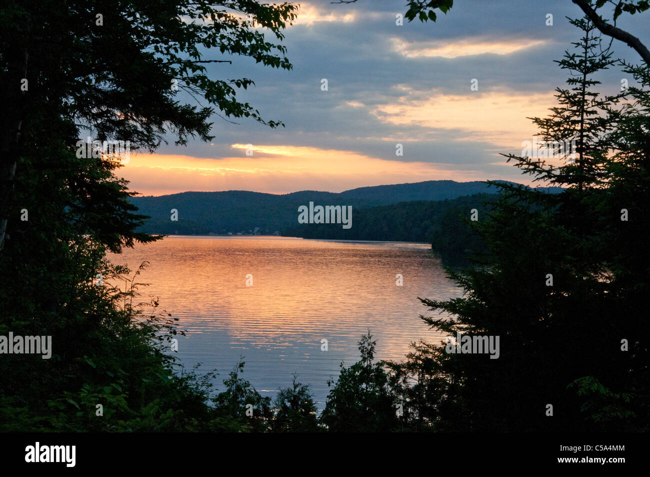 Sunset over Lac des Iles, Quebec Stock Photo - Alamy