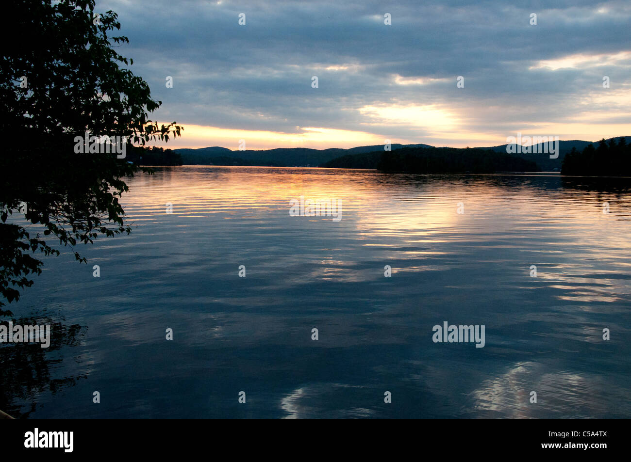 Sunset over Lac des Iles, Quebec Stock Photo - Alamy