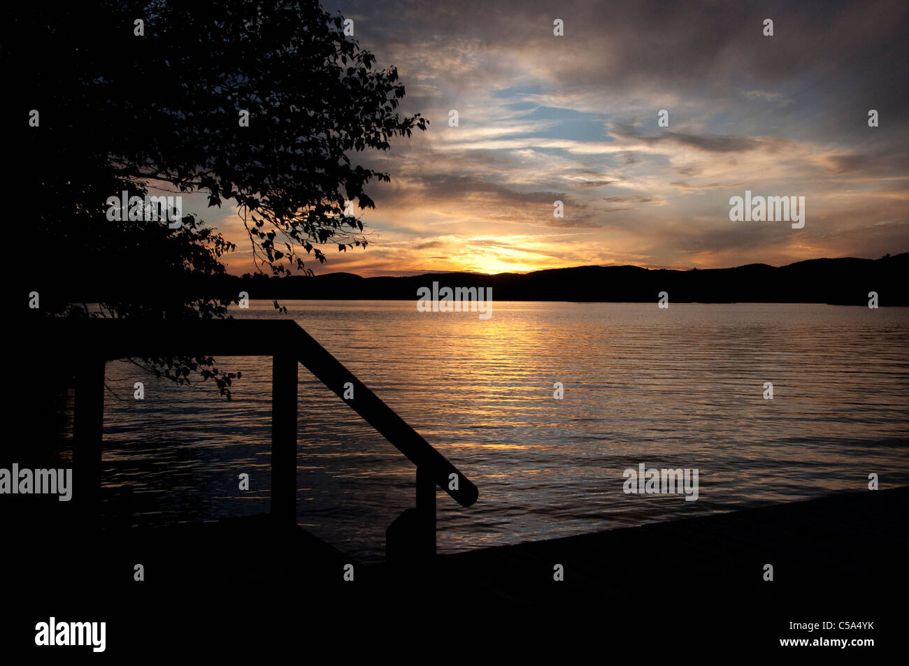 Sunset over Lac des Iles, Quebec Stock Photo - Alamy