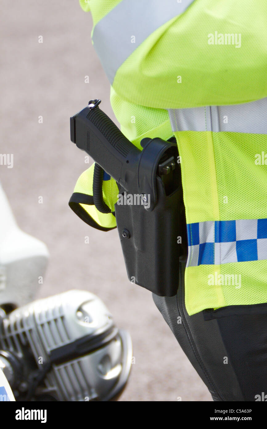 Armed motorcycle police officer, London Stock Photo - Alamy