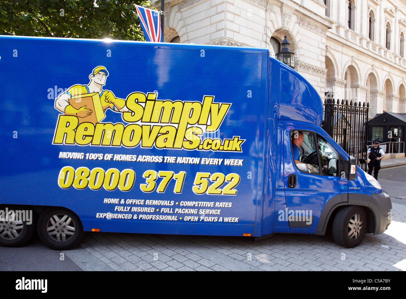 Removal van enters Downing Street Stock Photo - Alamy