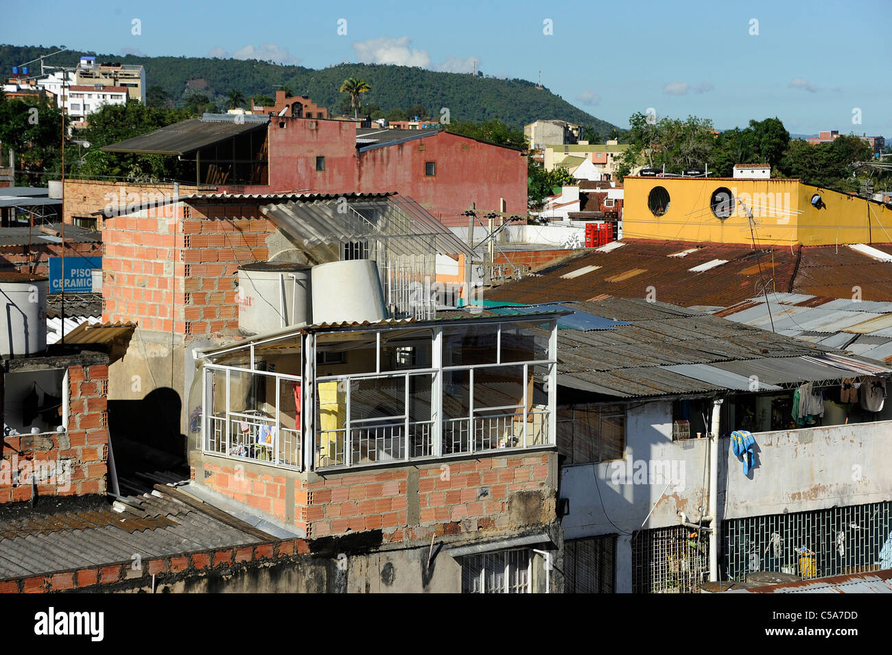Rooftops in the town of Fusagasuga, Cundinamarca, Colombia, South ...