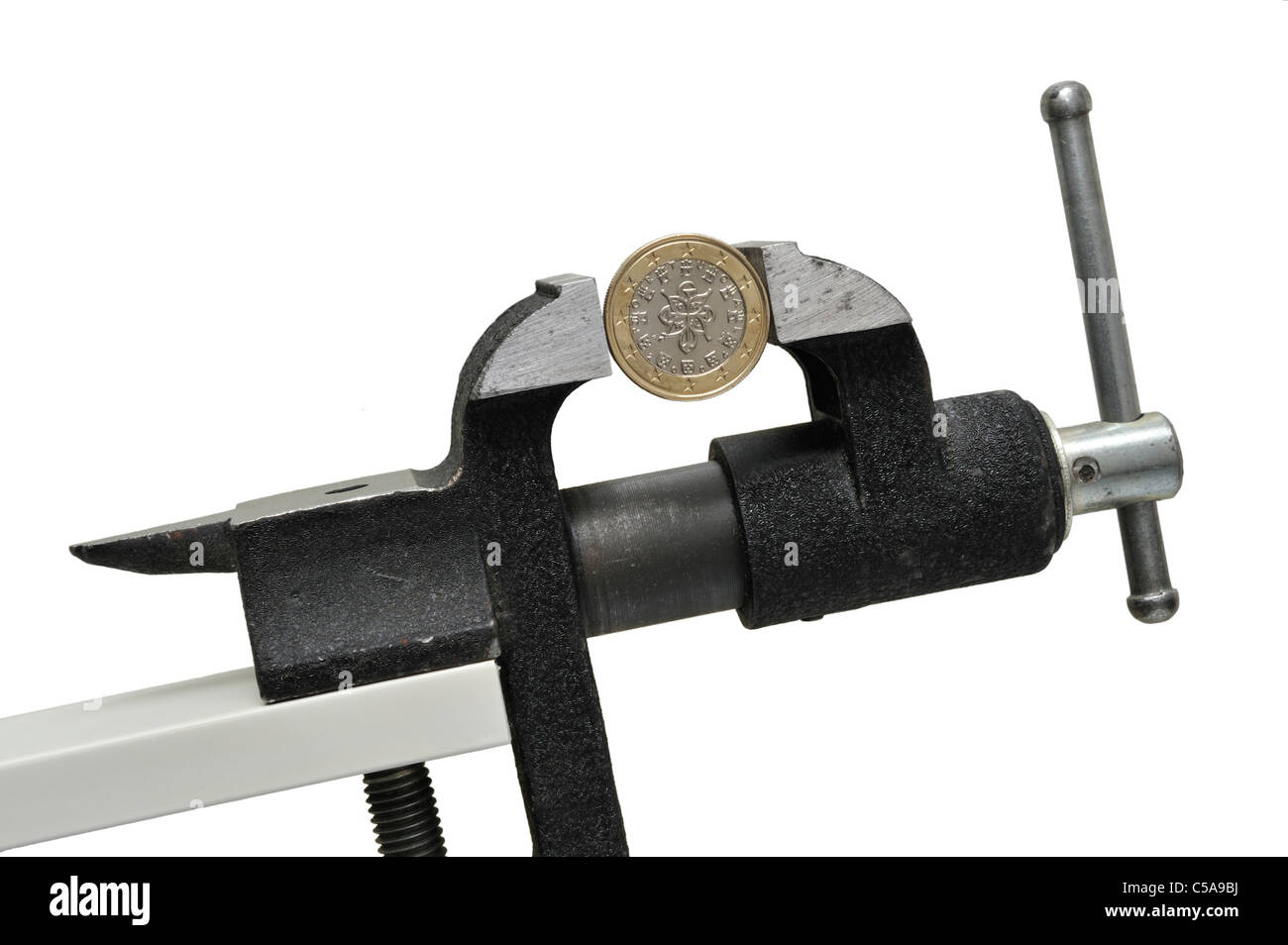 Euro coin in vice hi-res stock photography and images - Alamy