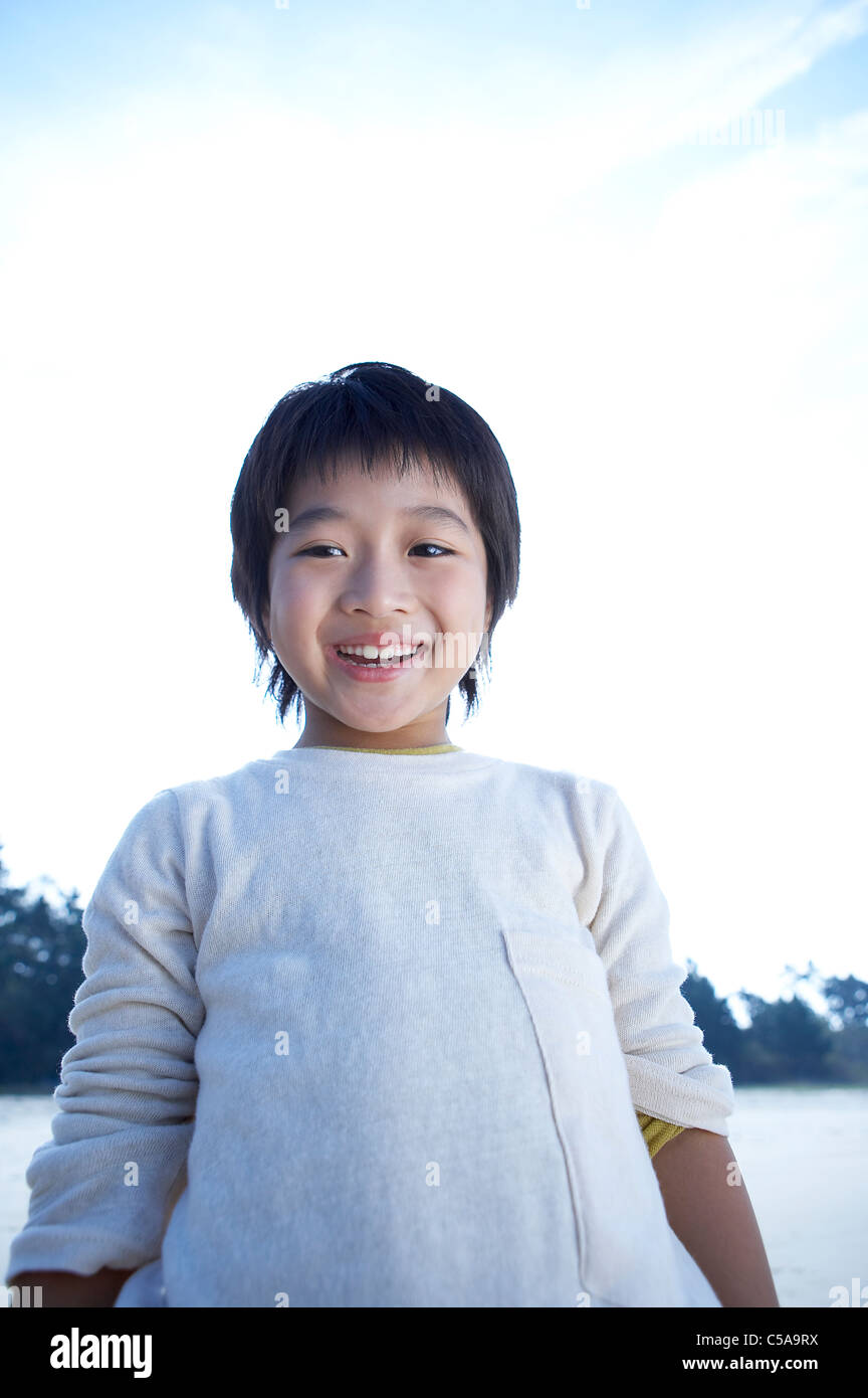 Portrait of boy smiling Stock Photo - Alamy