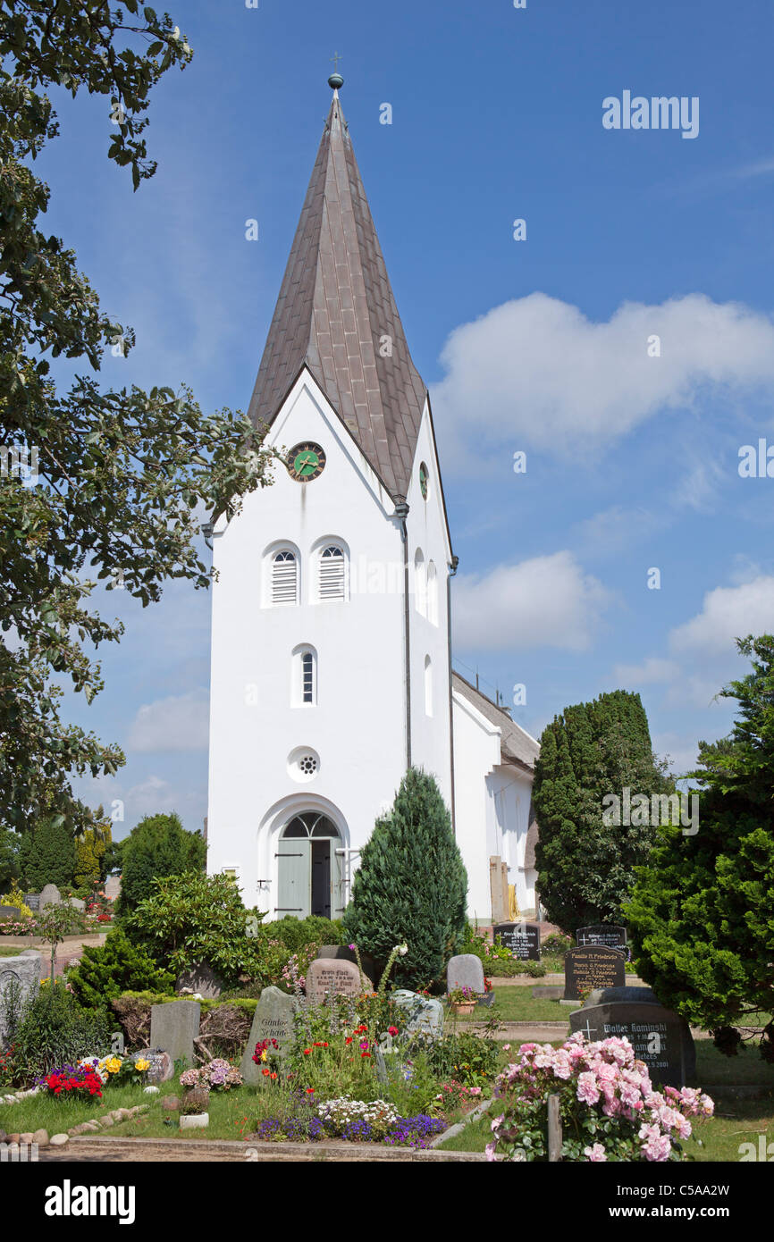 church, Nebel village, Amrum Island, North Friesland, Schleswig ...
