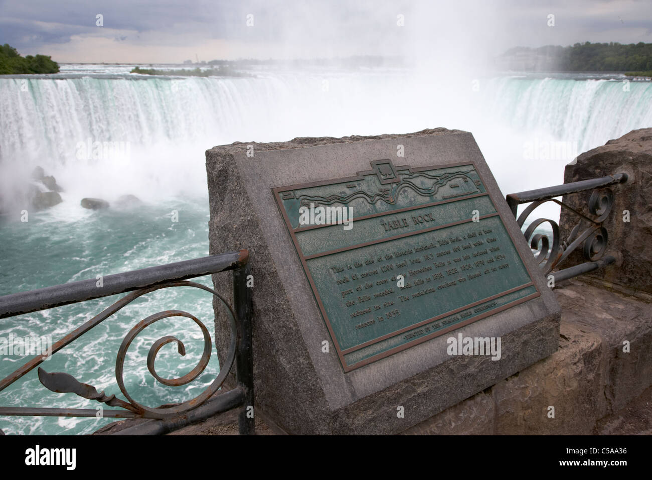 table rock plaque in front of the horseshoe falls niagara falls ontario ...